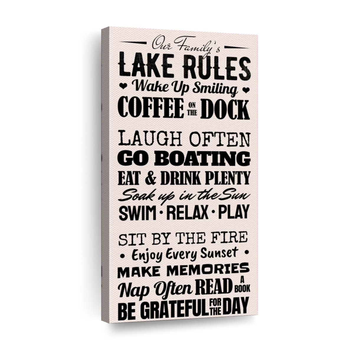 Trinx Lake Rules - Wrapped Canvas Print | Wayfair